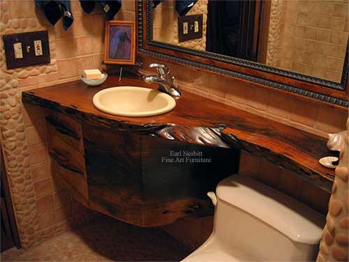 Live Edge Bathroom Vanity, Custom Made Furniture - Earl Nesbitt
