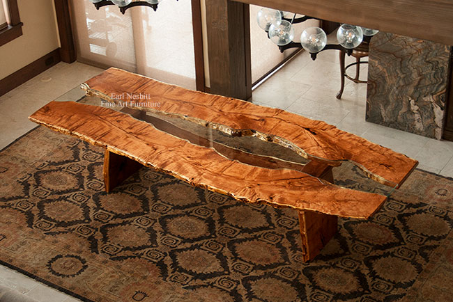 Custom Made Slab Dining Table - Earl Nesbitt